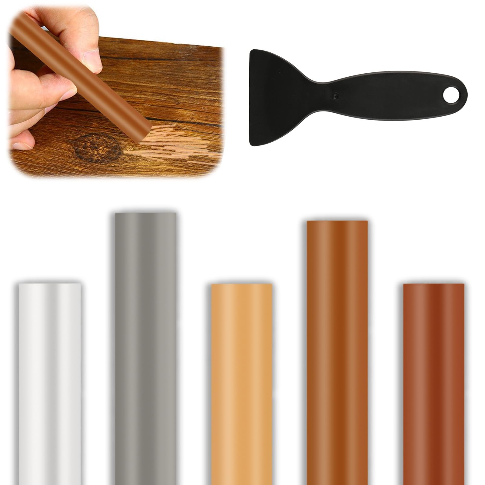 5Pcs Wax Repair Sticks Wooden Floor Scratch Repair Oak Wood Filler ...