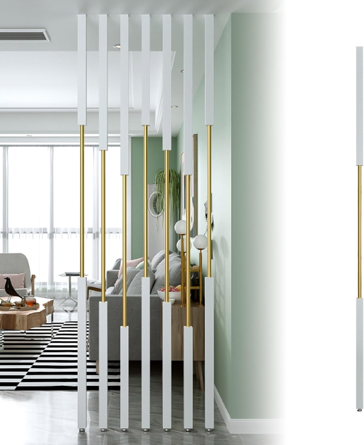 Amazon.com - Room Divider Partition Post Metal Slats, Custom Size Floor ...