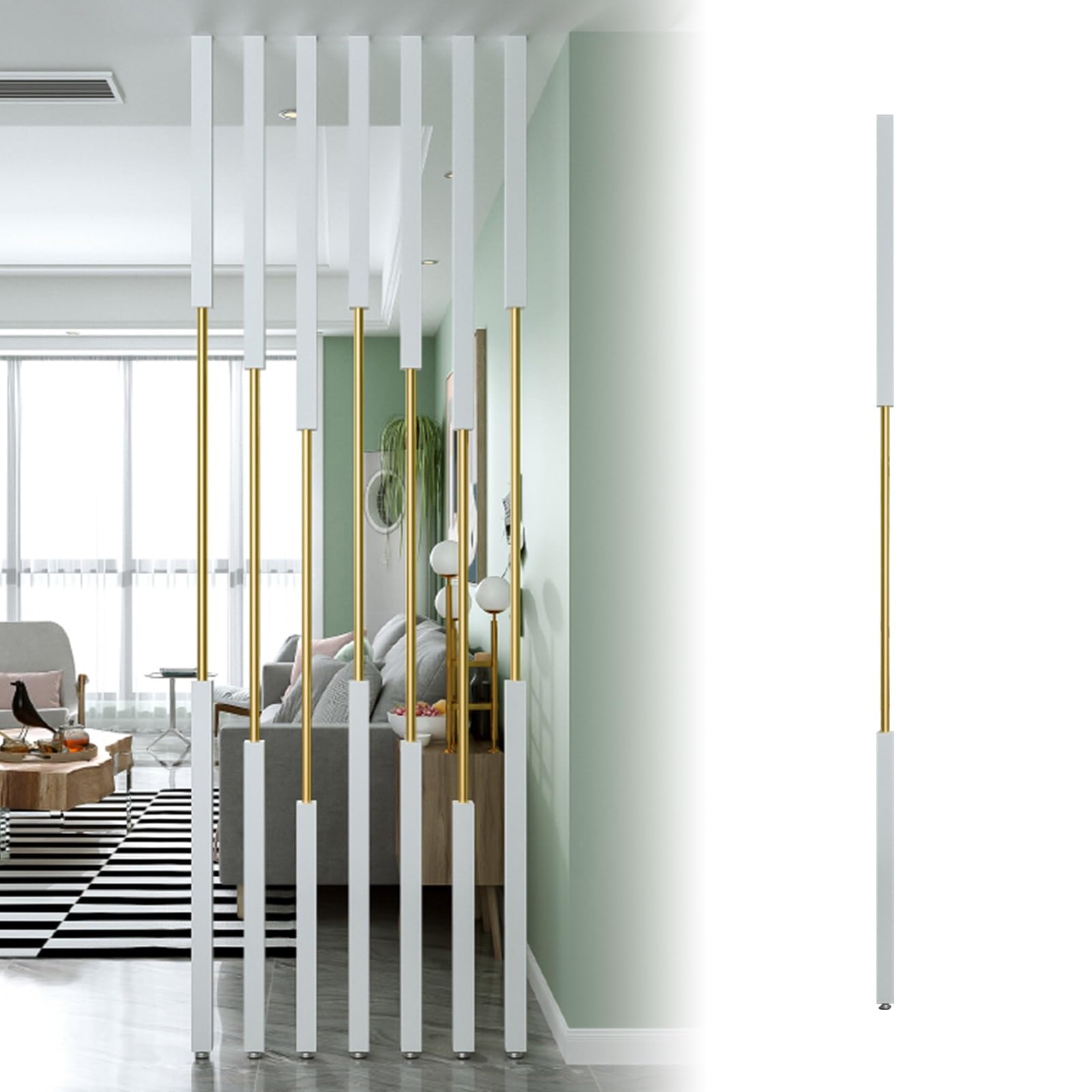 Amazon.com - Room Divider Partition Post Metal Slats, Custom Size Floor ...