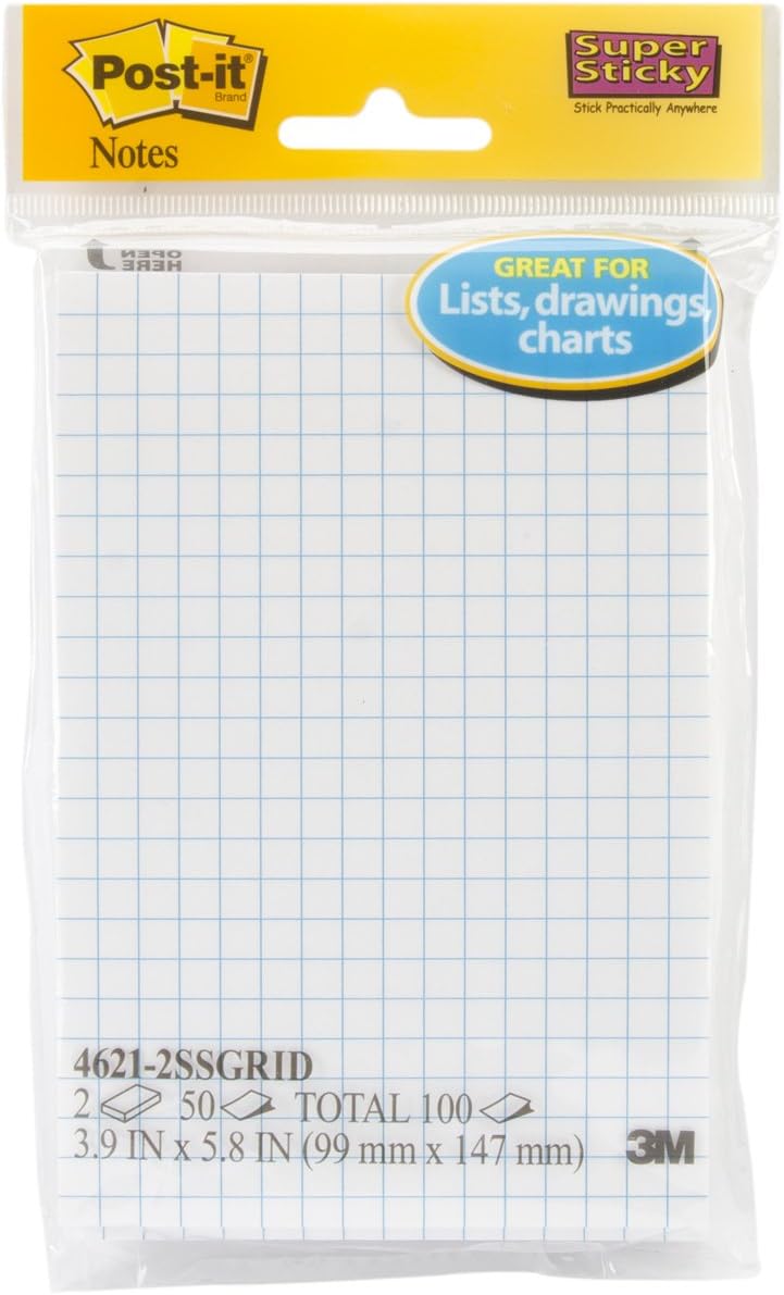 Amazon.com : Post-It Super Sticky Notes on Grid Paper : Office Products