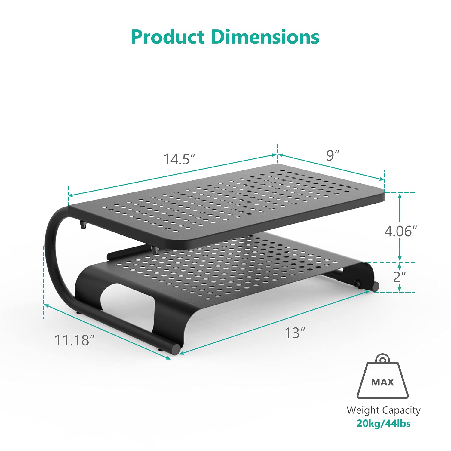 WALI Monitor Stand Riser, Computer Desktop Stand Riser Holder, Vented ...