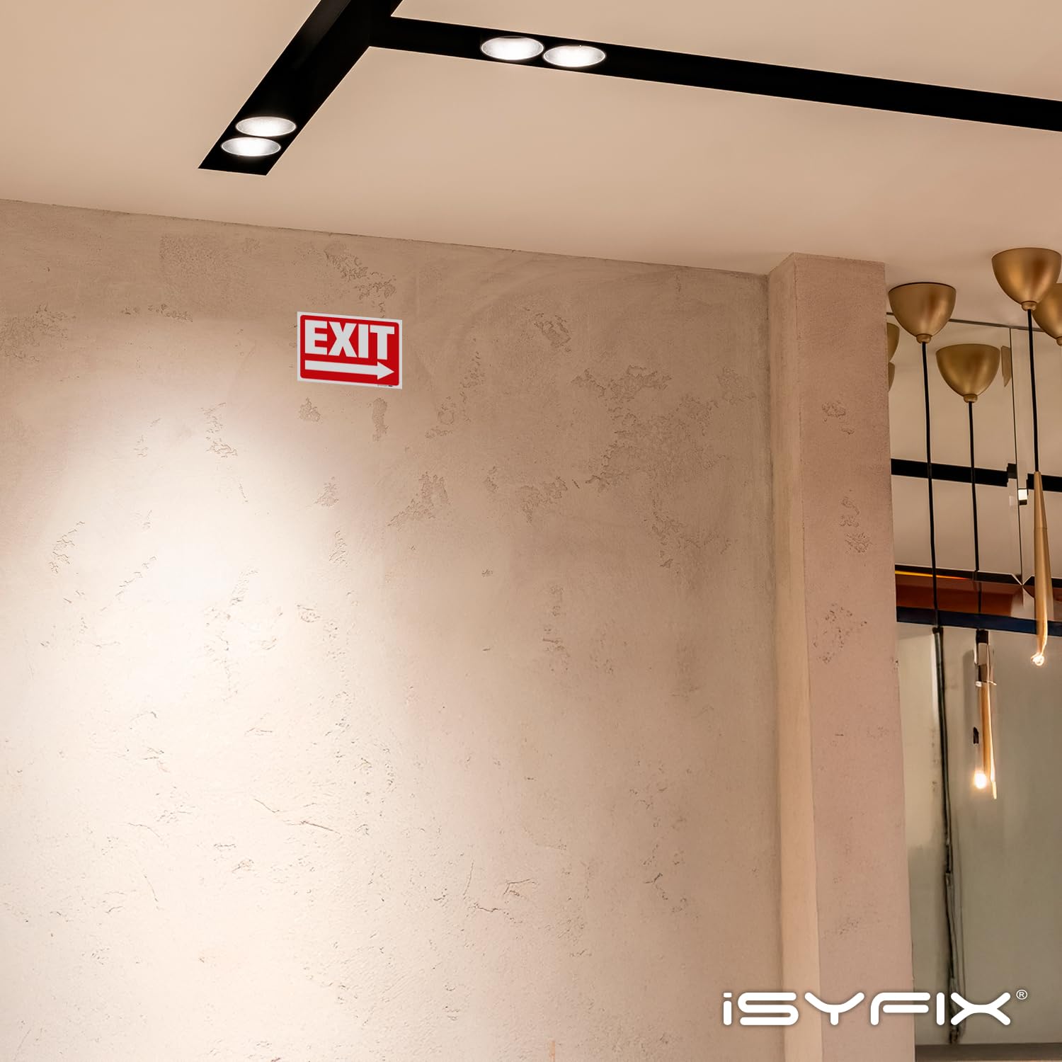 Snapklik.com : iSYFIX Exit Signs Stickers 6 Pack 10x7 Inch - Laminated ...
