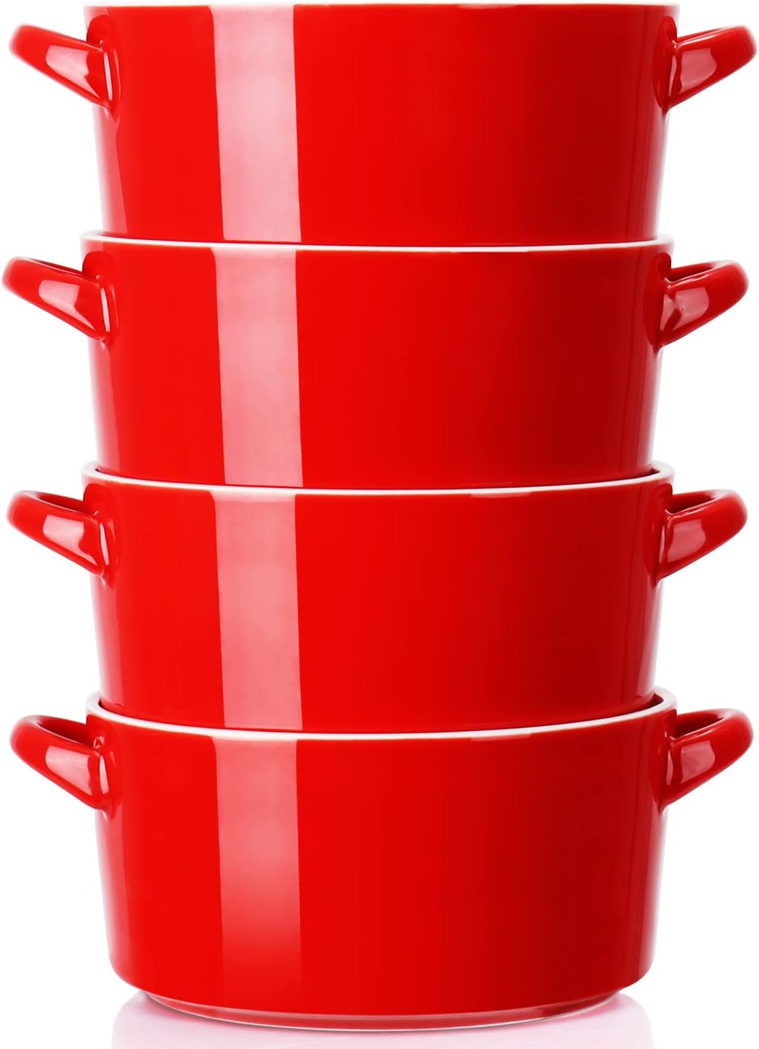 Amazon.com | Vivimee Set of 4 Ceramic Soup Bowls with Handles, 24 Ounce ...