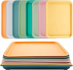 Amazon.com | Durable Wheat Straw Fast Food Serving Trays Colorful ...