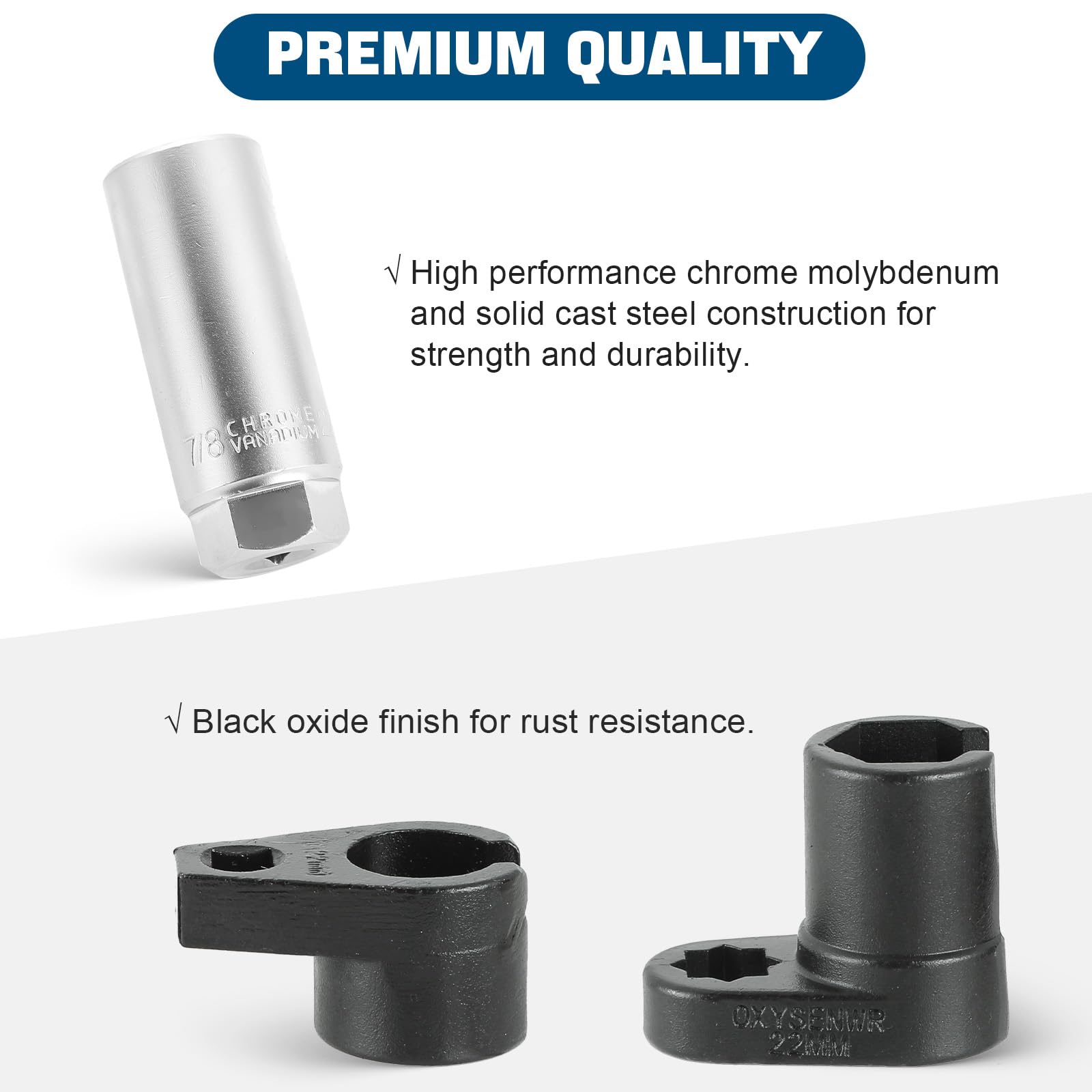 Snapklik.com : 3PCS Oxygen Sensor Socket Set Universal 3/8-inch Drive ...