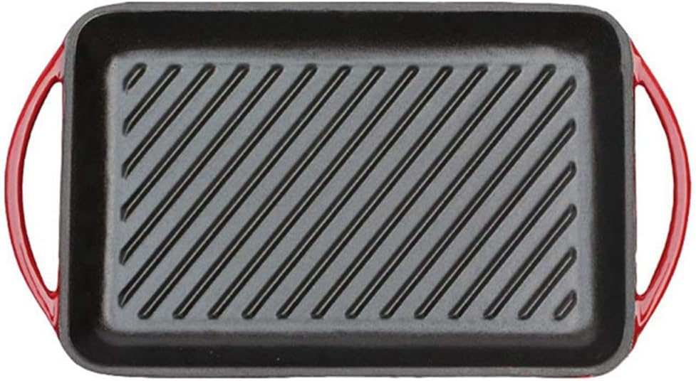 Amazon.com: LI-GELISI Enameled Pre-Seasoned Cast Iron Double Handle ...