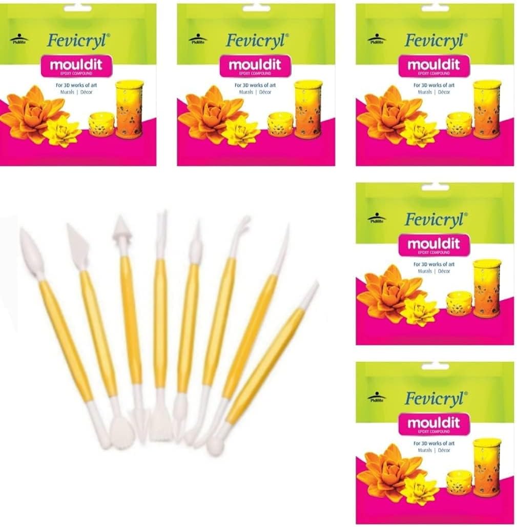 pidilite Mouldit 5 Pack Art Clay (50 g) : Amazon.in: Home & Kitchen