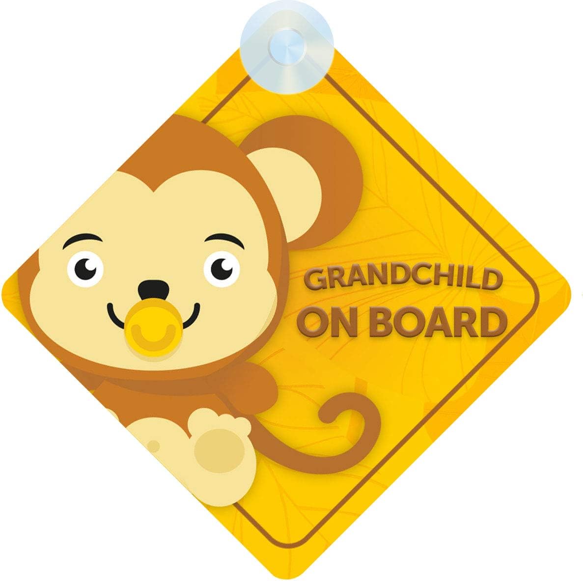 Grandchild Monkey on Board Car Sign (Baby on Board) Boy or Girl ...