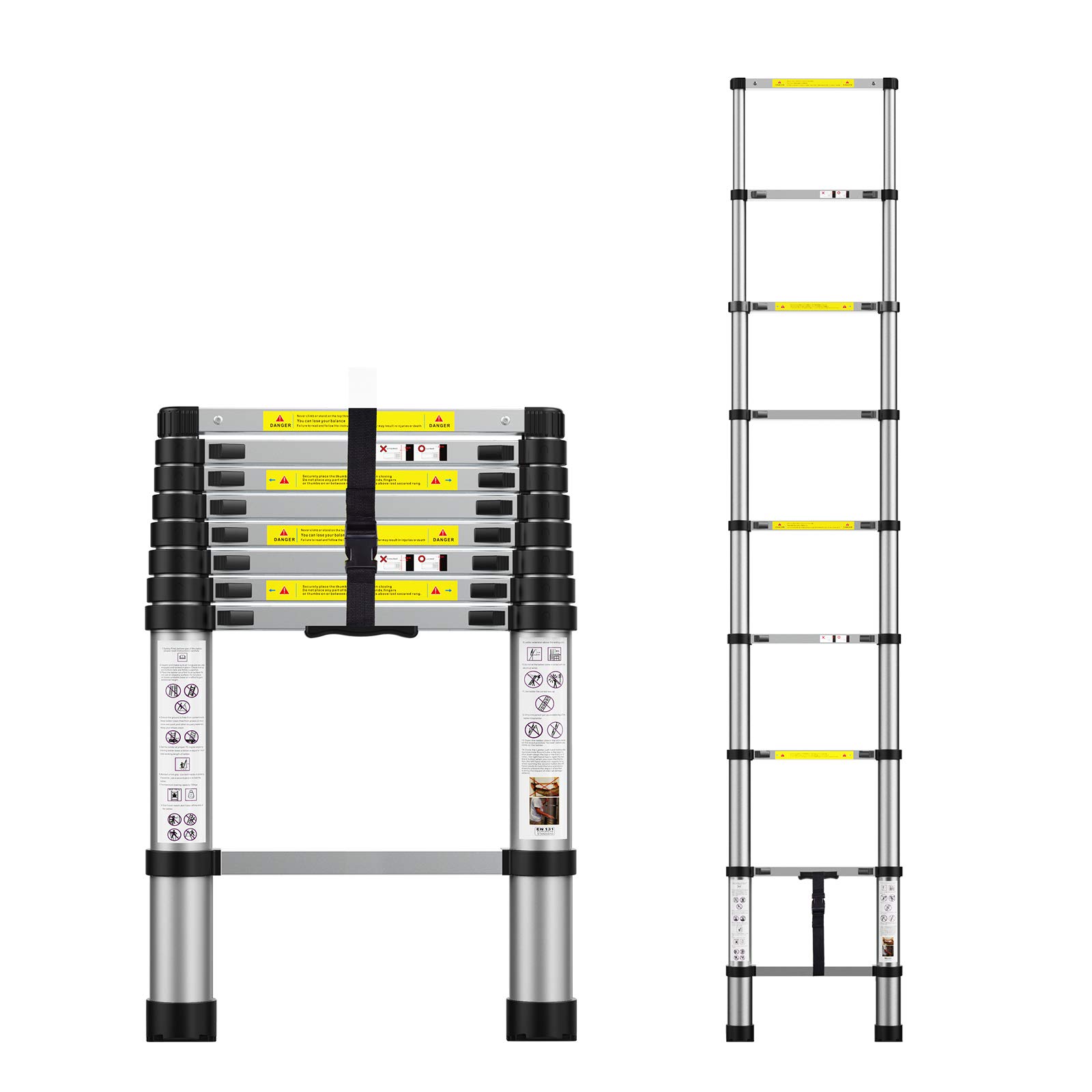 Telescoping Extension Ladder 8 5FT Aluminum Telescopic Ladders With