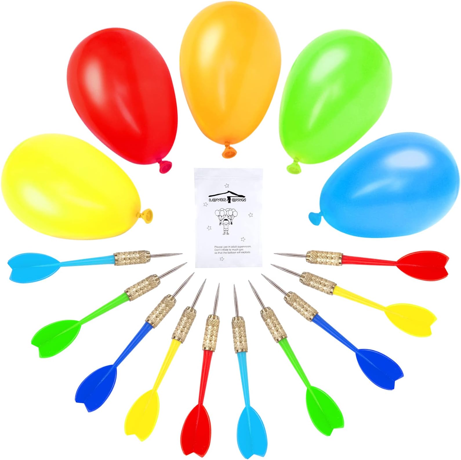 Amazon.com: WFPLUS 500 Pcs 6 Inch Assorted Color Latex Dart Balloons ...