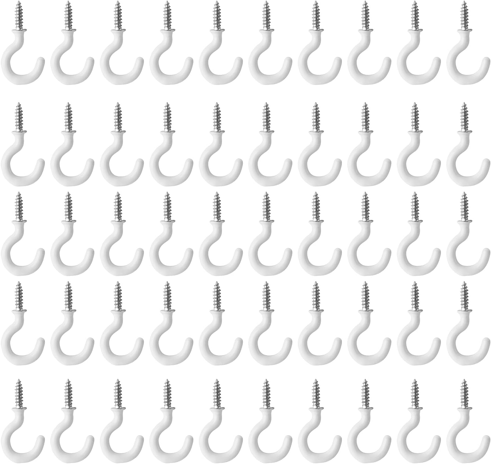 Amazon.com: Jamiikury 50Pcs White Cup Hooks, 3/4 Inch Ceiling Hooks ...