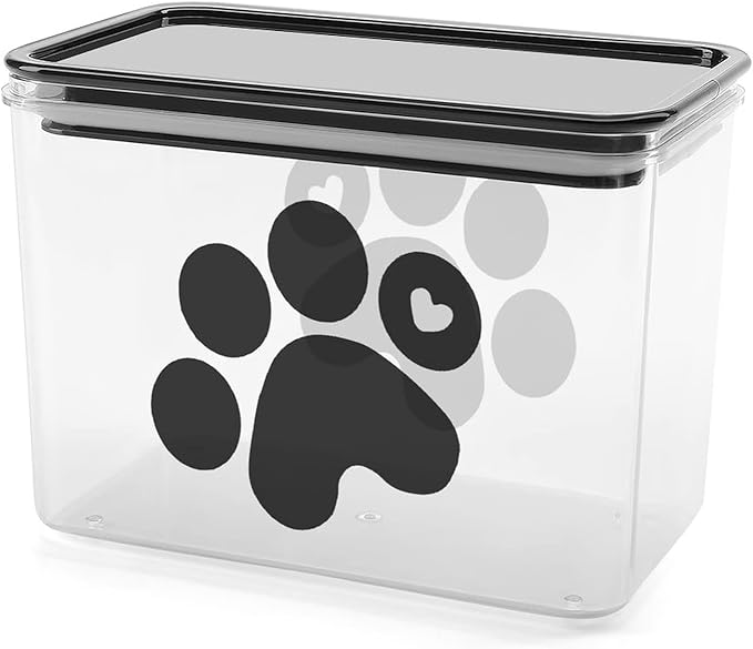Amazon.com: Dog Paw Prints Storage Box Plastic Food Organizer Container ...