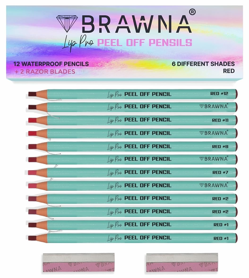 Amazon.com : BRAWNA [ Upgrated Version ] 12 Lip Pro Pencils for Lip ...