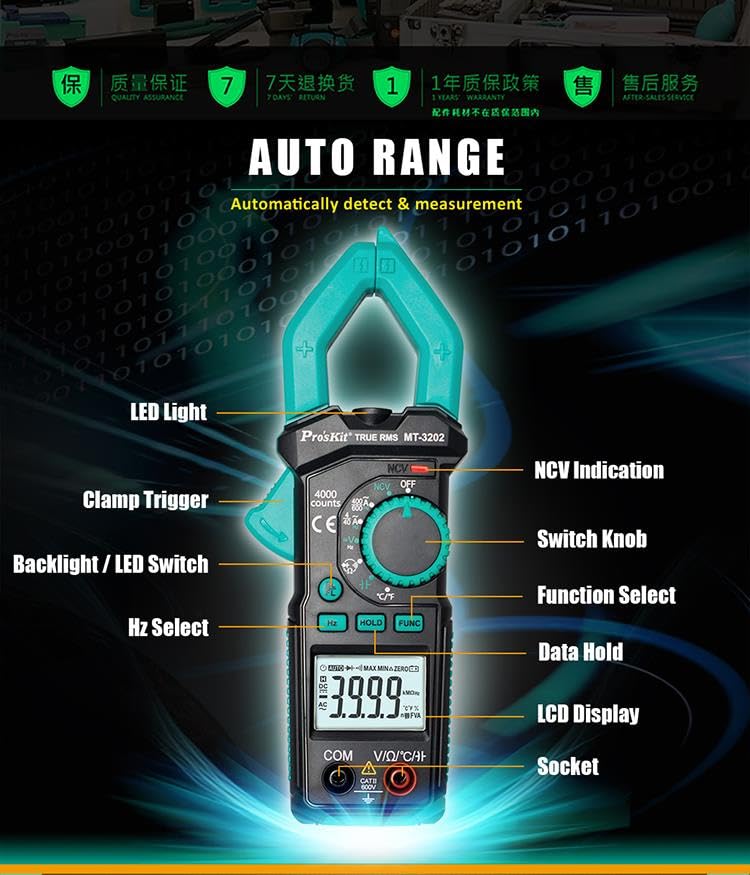 Pro'sKit MT-3202 Digital Clamp Meter User Manual