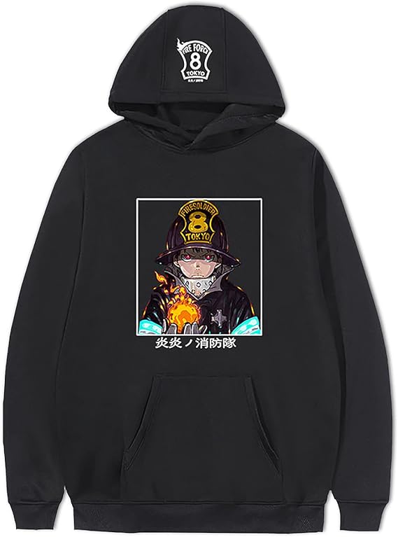Anime Fire Force Hoodie Streetwear Kusakabe Shinra Long Sleeve ...
