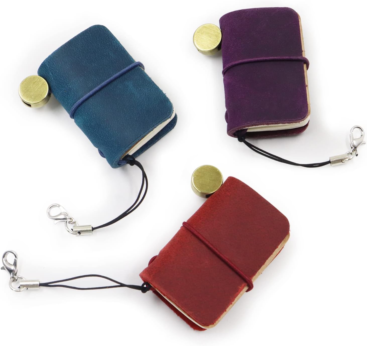 3 Colors Mini Size with Leather Cover and Strap, Refillable ...
