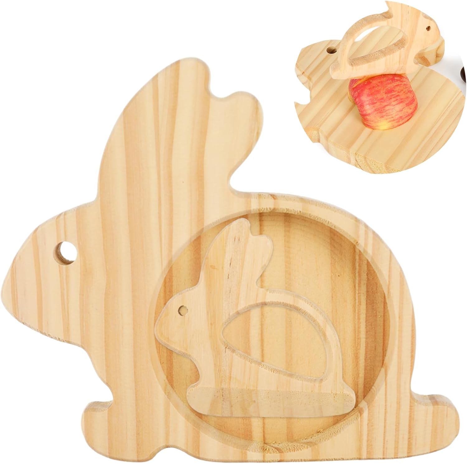 Whaline Juego de cuchillos de madera para niños, bonita tabla de cortar ...