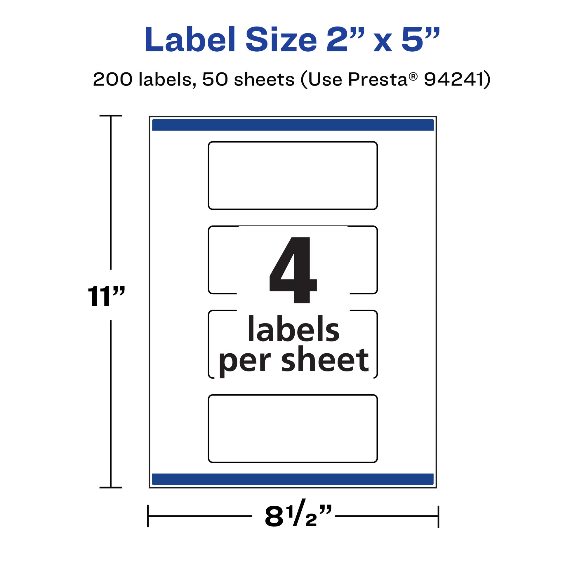 Printable Rectangle Labels Avery Matte White Rectangle Labels 2 X 2-5/8 ...