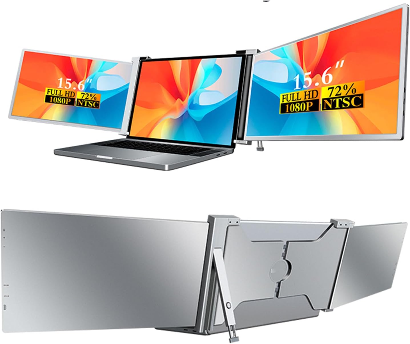 15.6 inch Portable Monitor for 15.6-17.3 inch Laptop, Triple Monitor ...