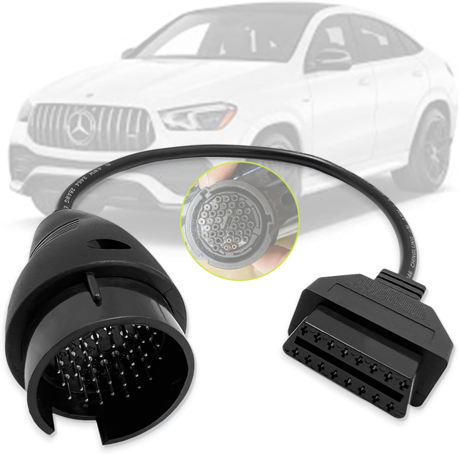 Amazon.com: AMHTDOL OBDII Adapter Cable for Diagnostics,Fit for Benz 38 ...