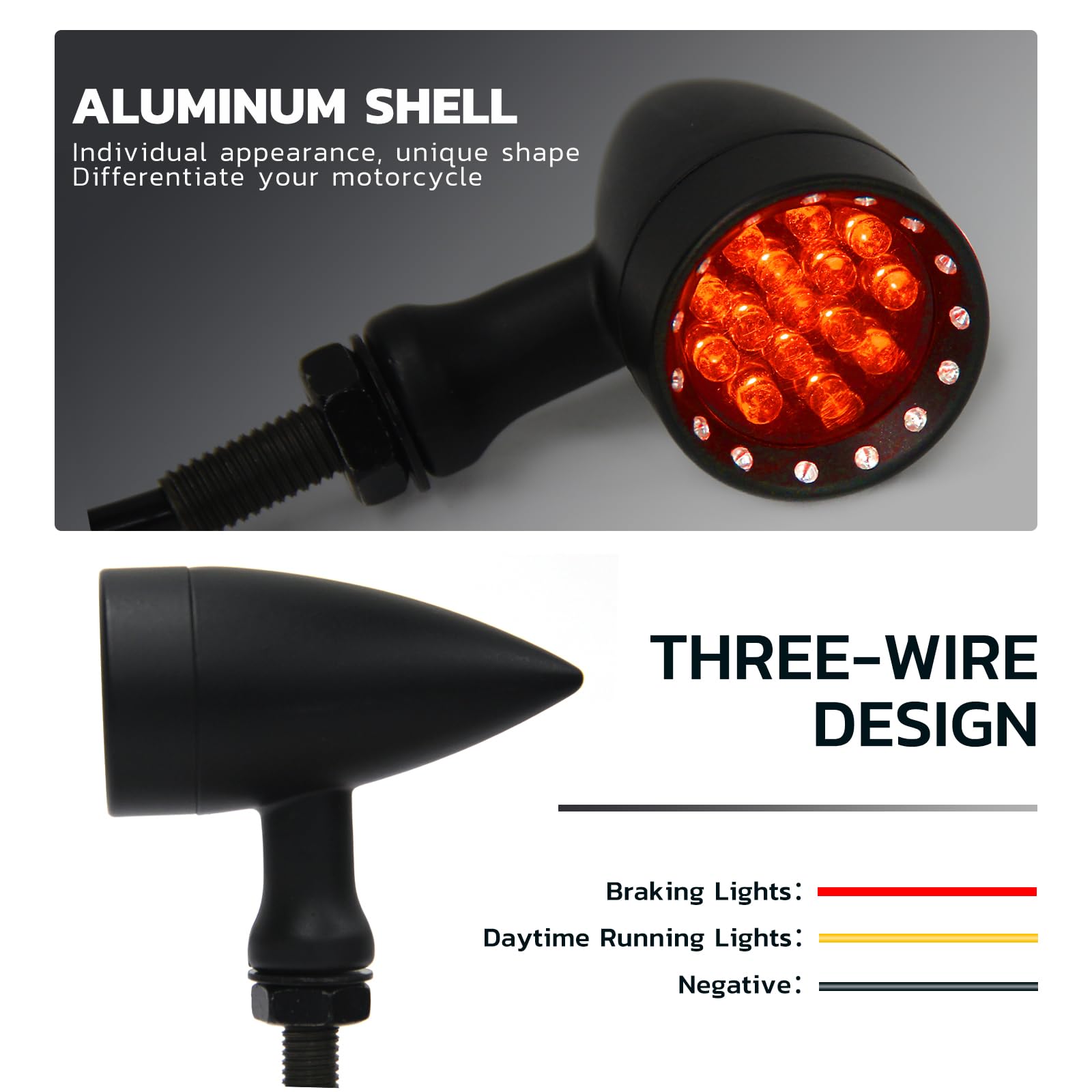 Snapklik.com : Rich Choices Red CNC Motorcycle Bullet LED Turn Signal ...