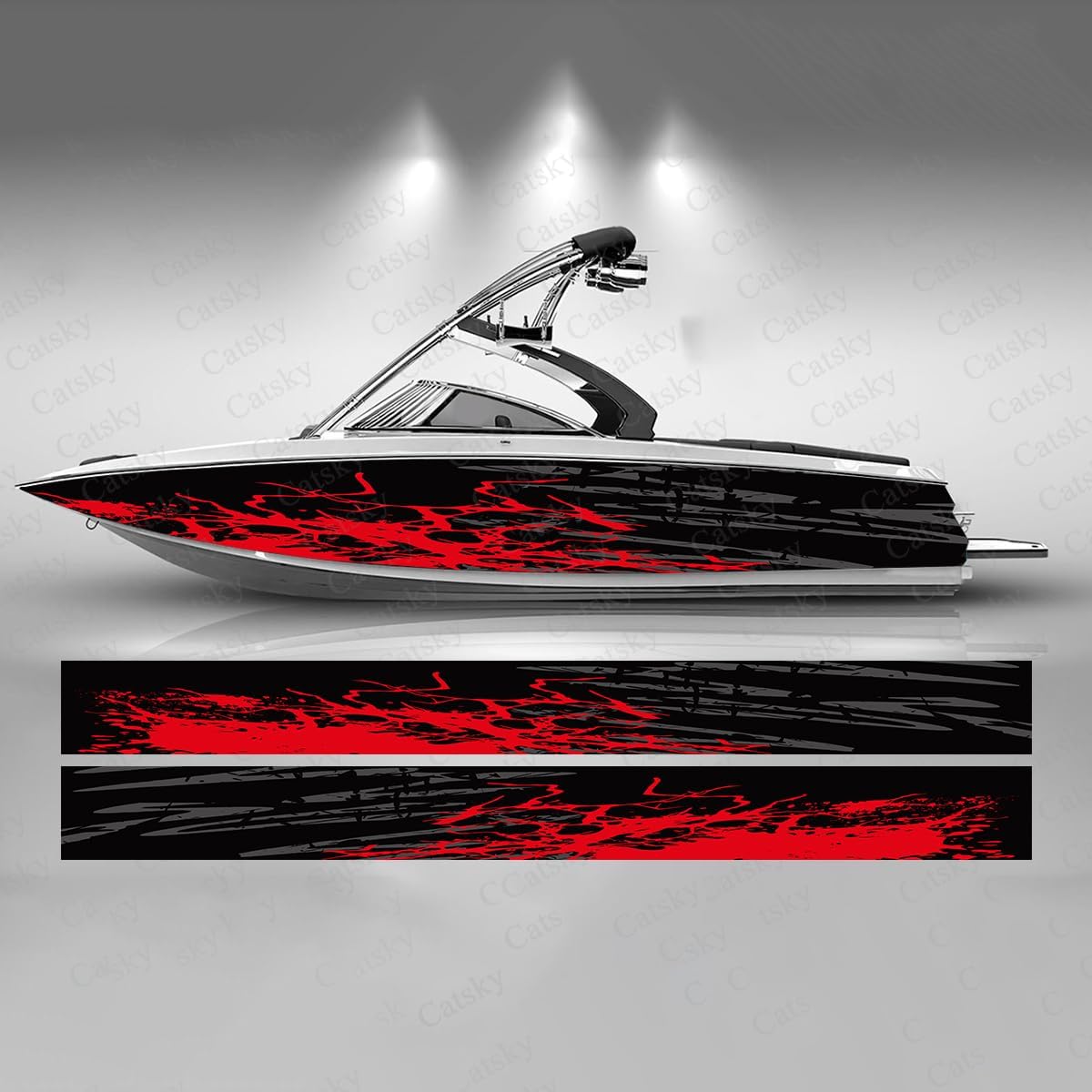 Amazon.com - 2 PCS-236.2x22.8 Inch Abstract Gradient Lightning Boat ...