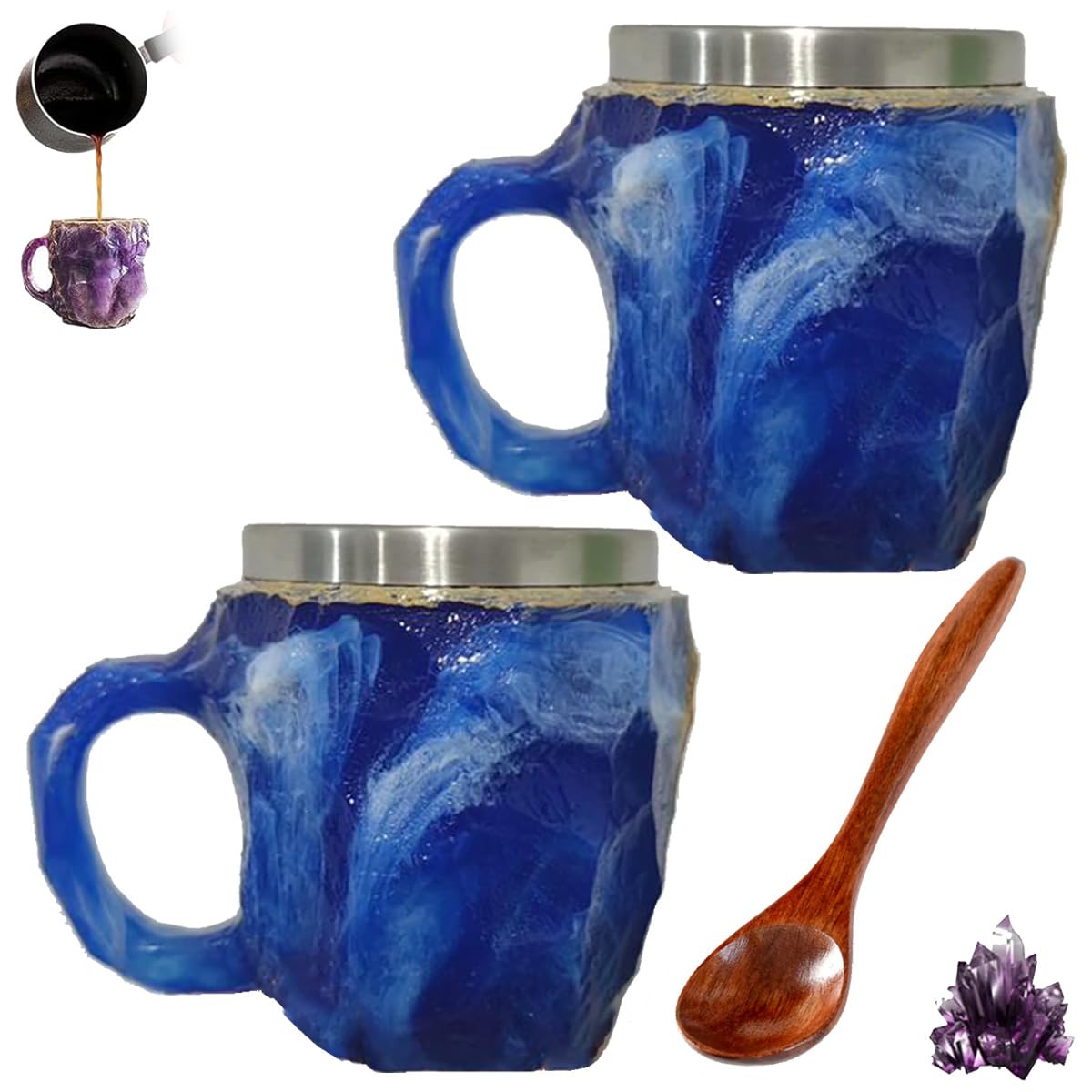 Amazon.com | Mineral Crystal Coffee Mug, Multi-colored Mineral Crystal ...
