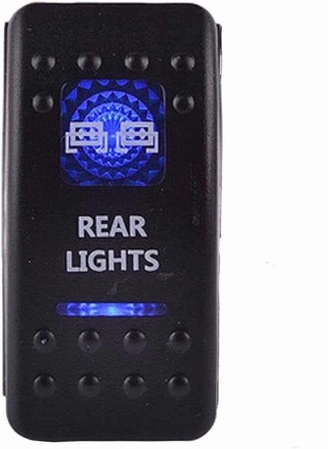 Amazon.com: Dual Blue LED Rear Lights Rocker Switch 12V 24V ON OFF ...