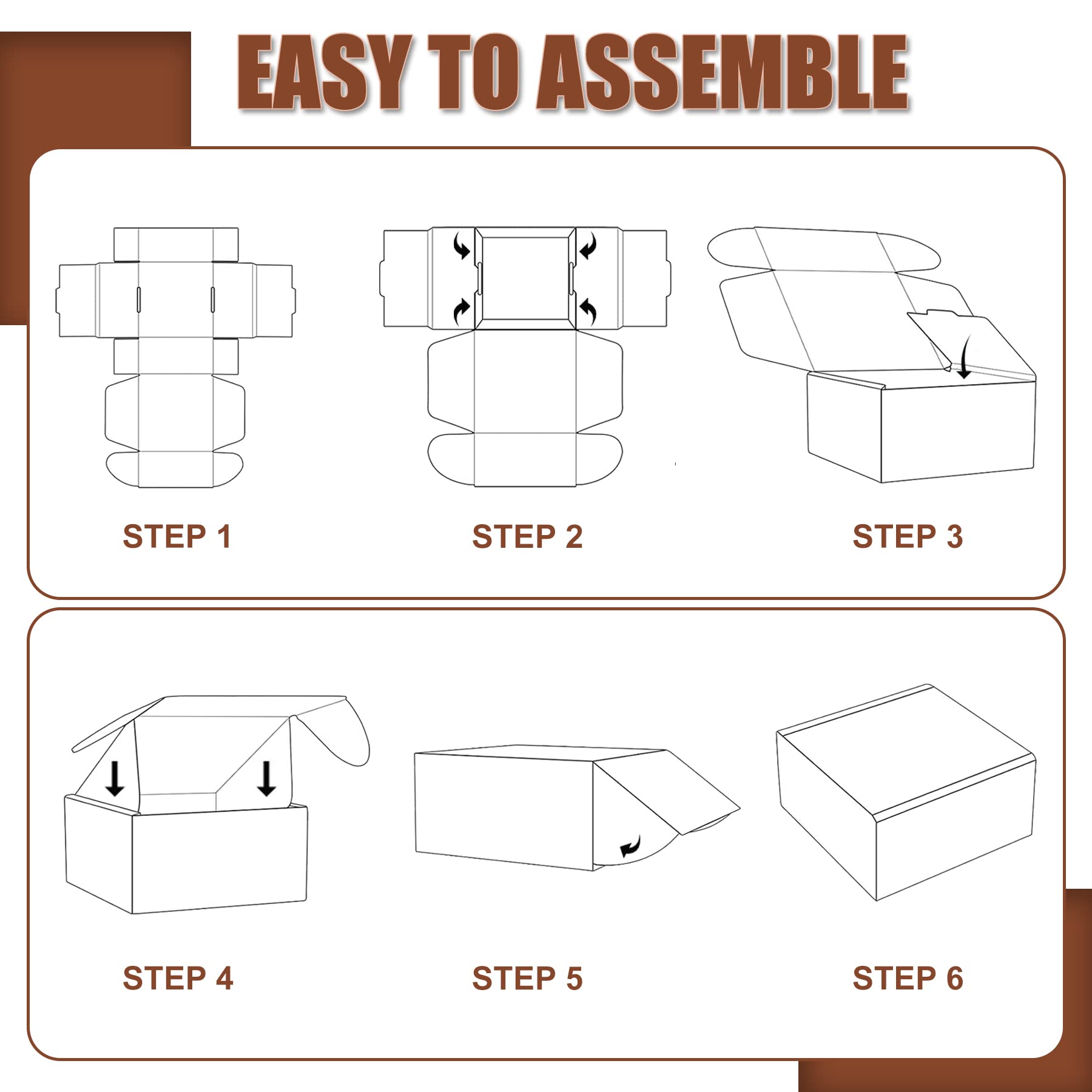 BJADE'S Shipping Boxes 10x10x2 Inches,25 Pack Medium Corrugated ...