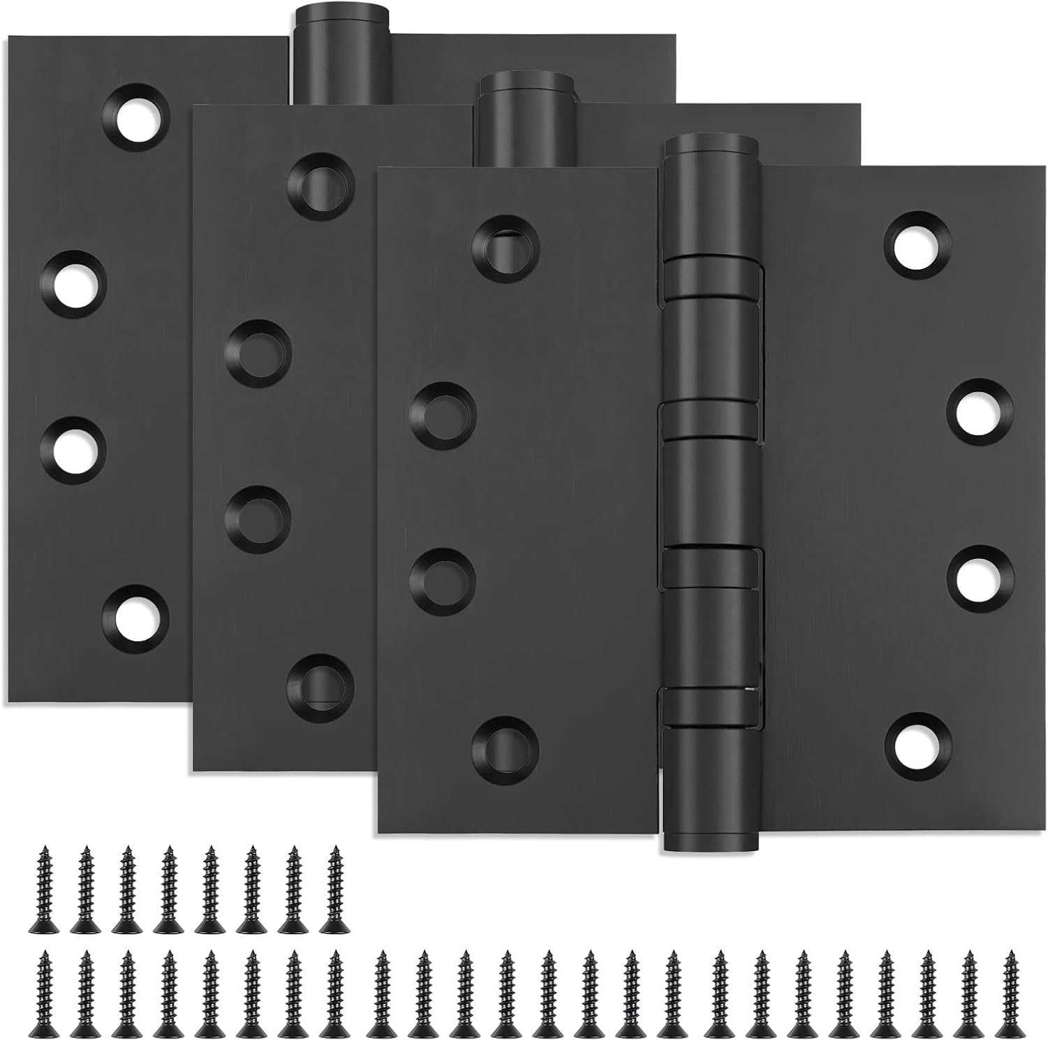 3 Pack Stainless Steel 4'' Door Hinges, 4in x 4in Heavy-Duty Ball ...