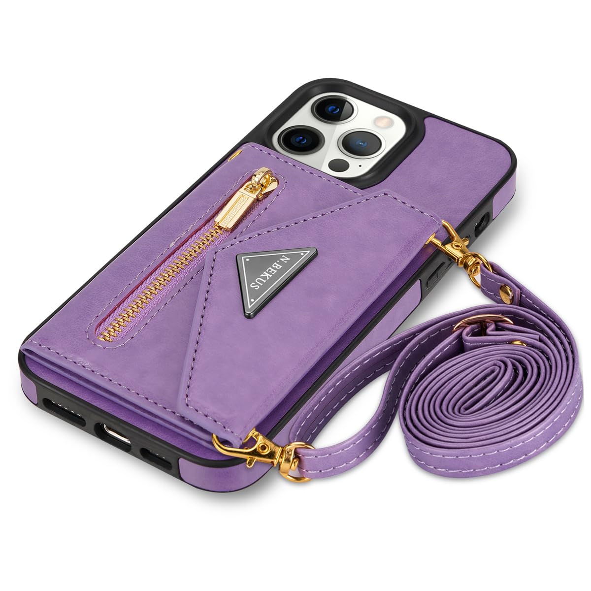 Amazon.com: SZHAIYU Zipper Wallet Purse Compatible with iPhone 15 Pro ...