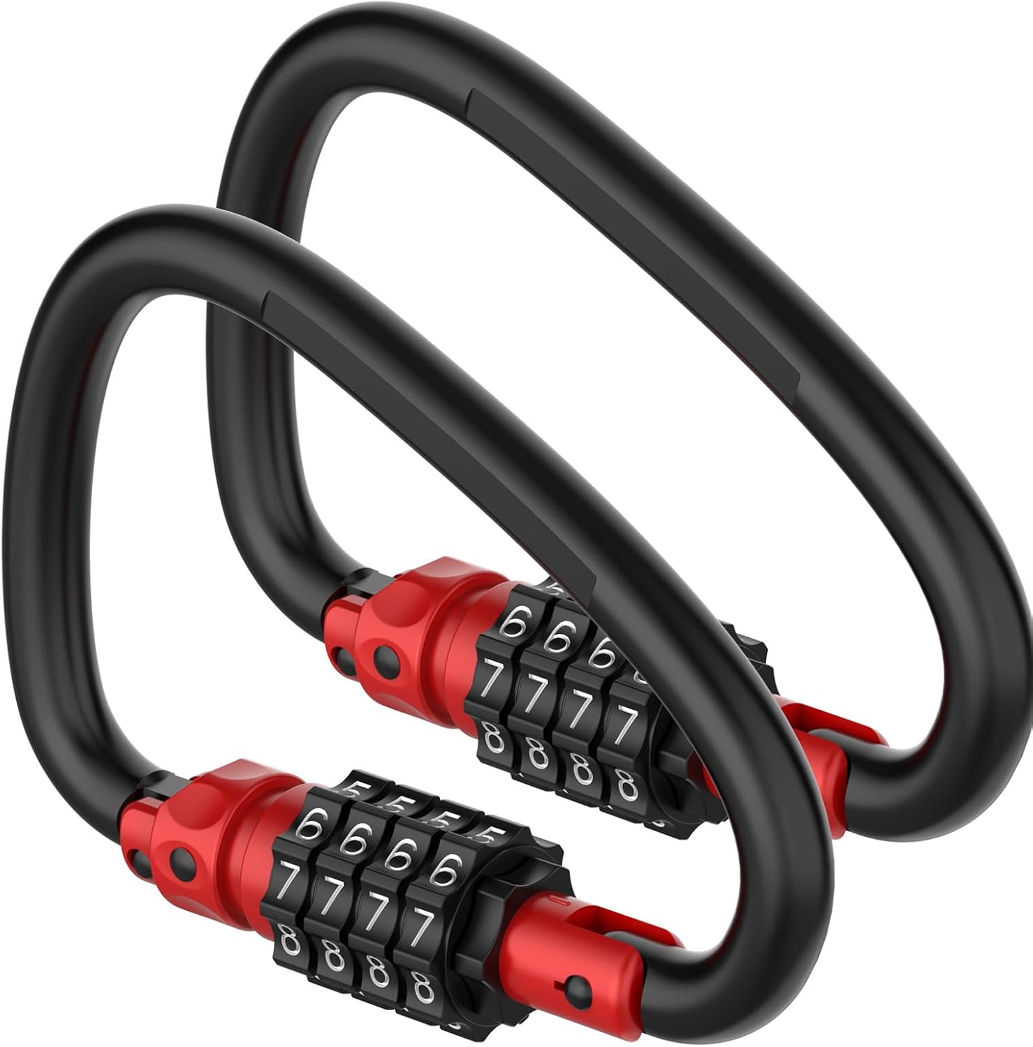 MeBantoo 4-Digit Combination Locks, Heavy Duty D-Shaped Carabiner Clips ...