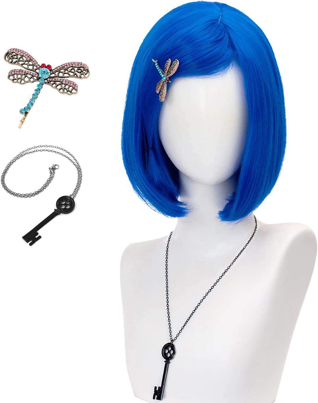Amazon.com: FALAMKA Light Blue Wigs with Bangs for Girls Short Bob Wig ...