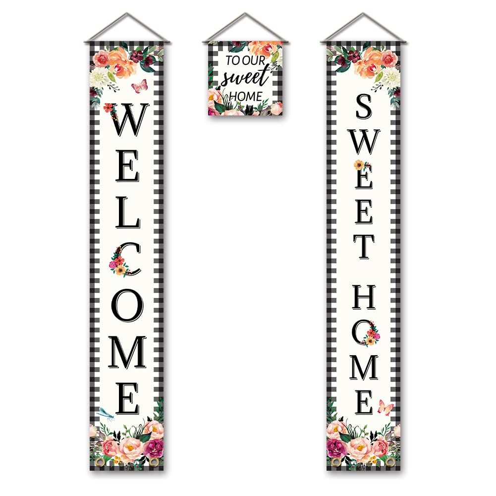 Amazon.com: SUPERDANT Welcome To Our Sweet Home Porch Banner Roses ...