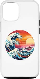 Amazon.com: iPhone 14 Pro Great Art Aesthetic Tsunami boys Wave off Kanagawa Japanese Case ...
