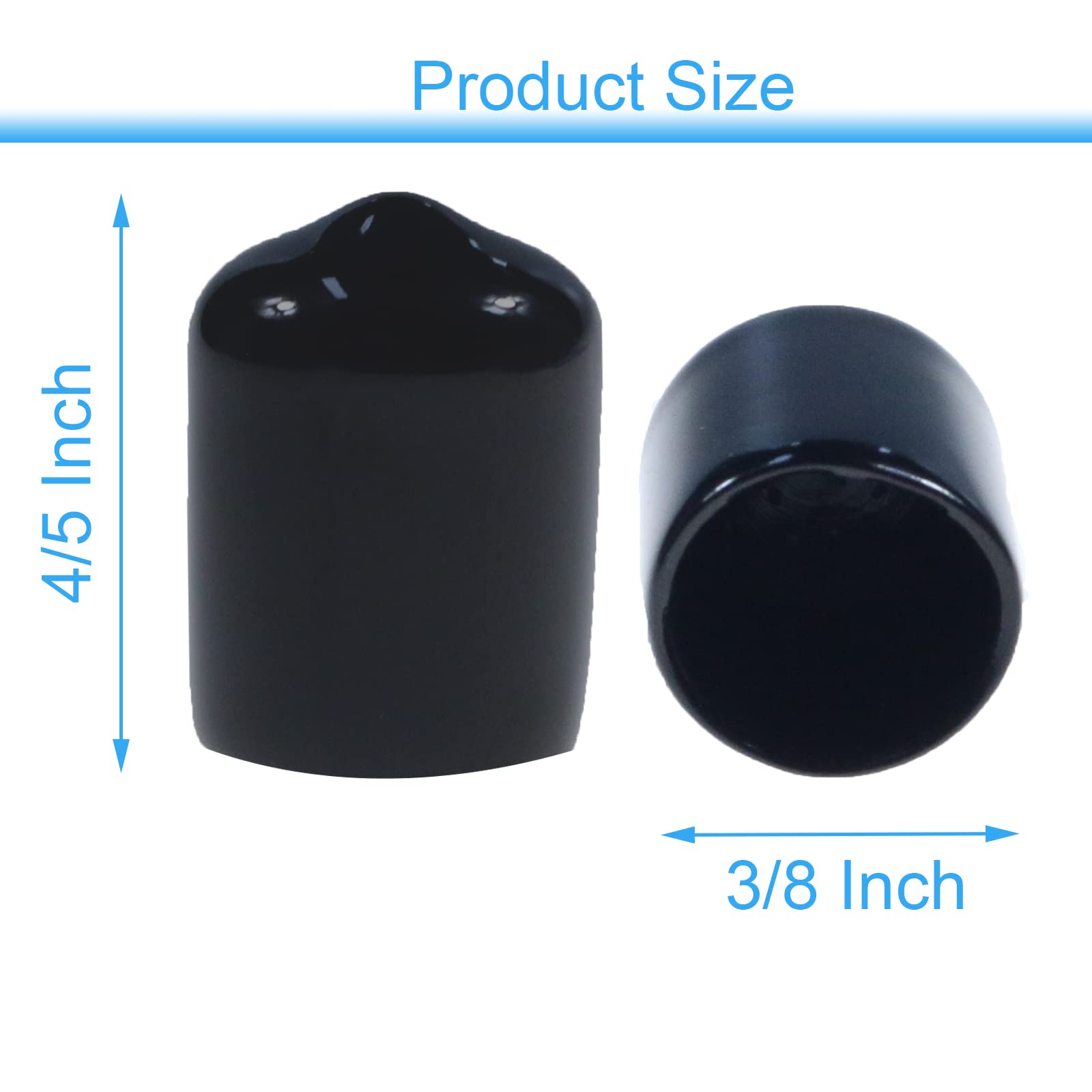 Snapklik.com : 3/8 Inch Rubber Cap Round 9.5 Mm Rubber End Caps PVC Flexible Protector Plastic ...