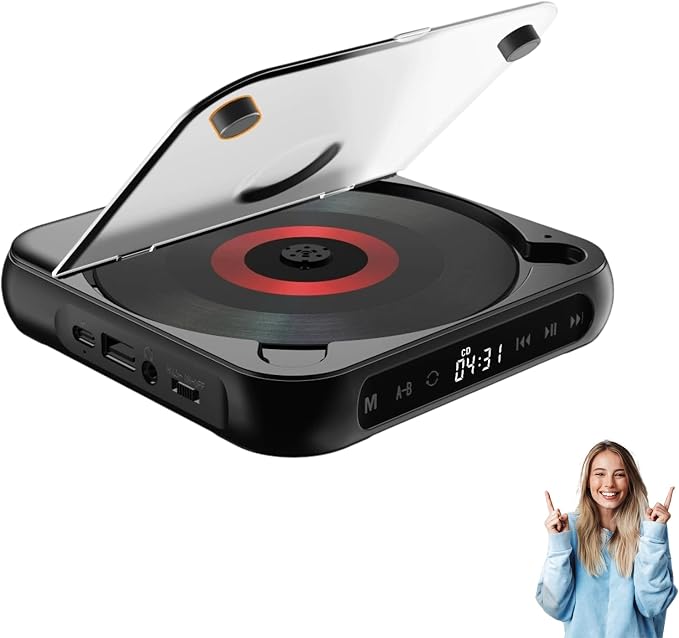 Amazon.com: Portable Bluetooth-Compatible CD Player, 2025 New CD Player ...