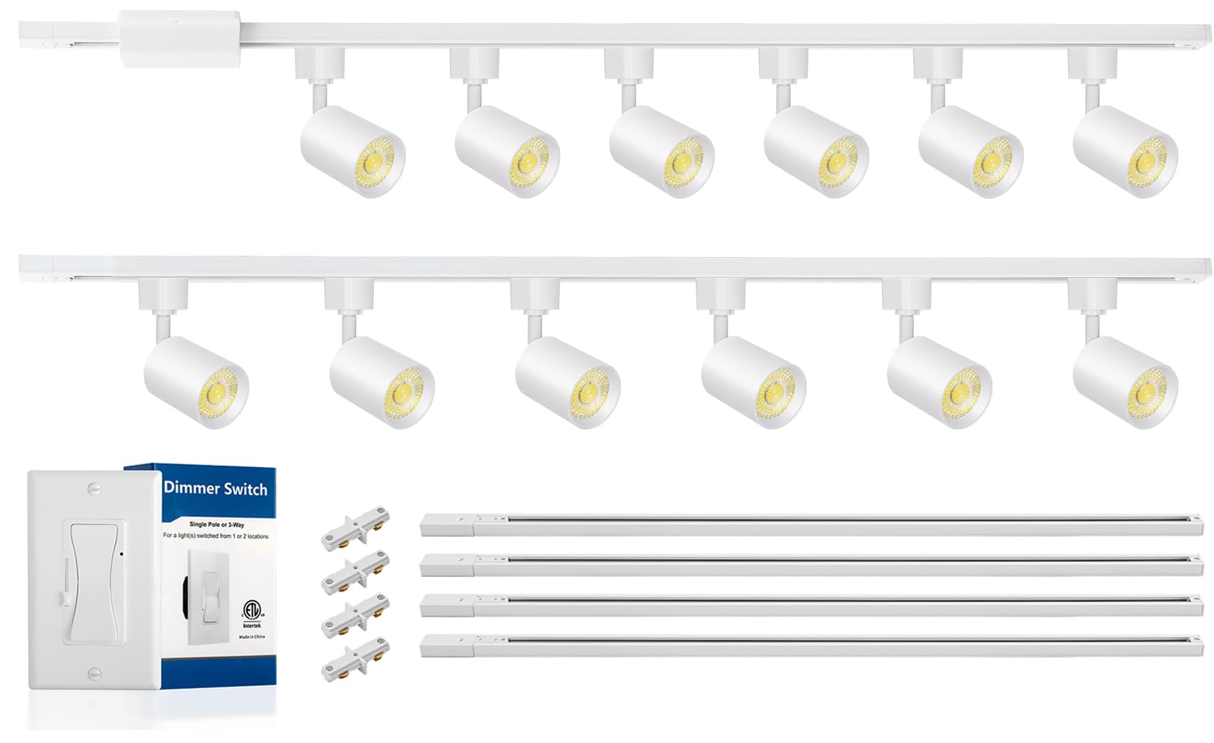 VANoopee Dimmer Included 12-Light LED Track Lighting Kit with 13FT H ...