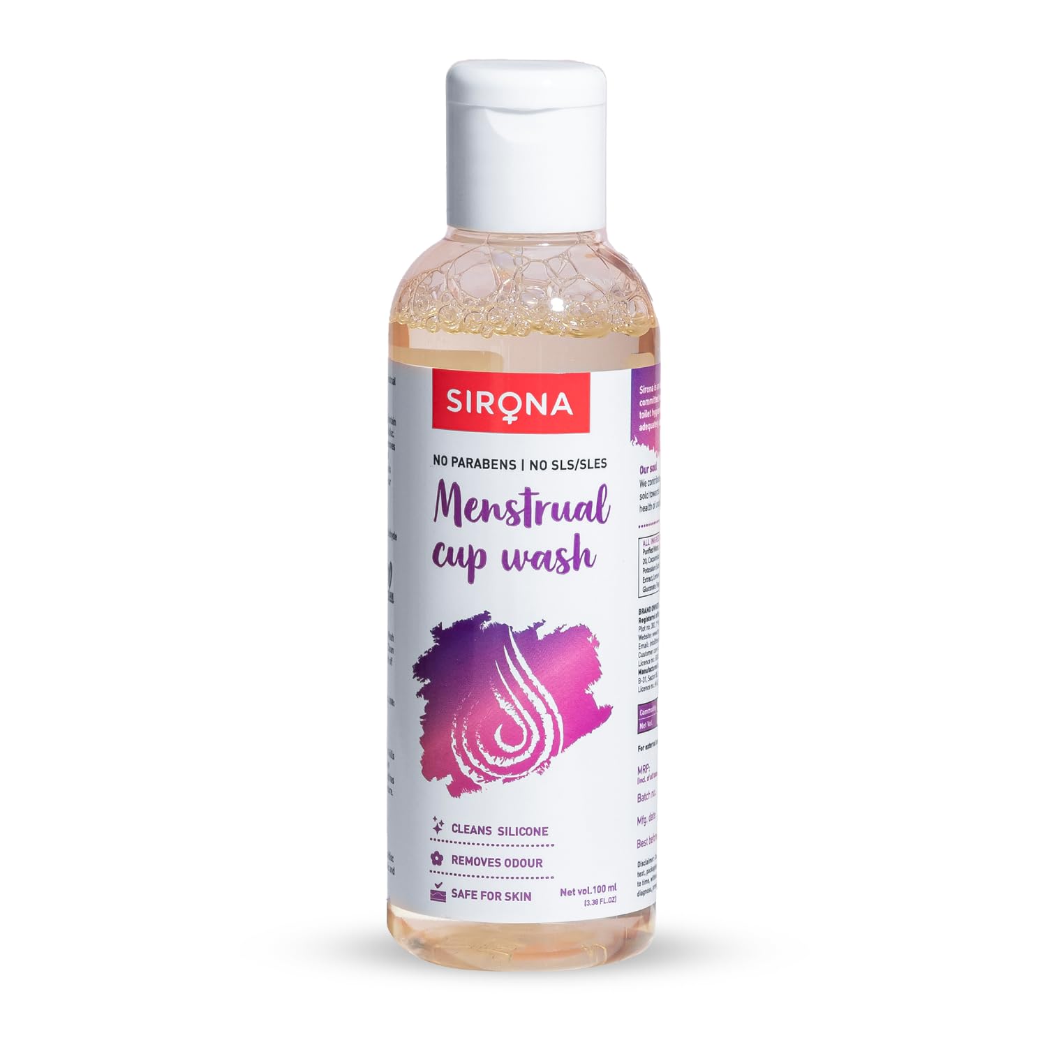 Sirona Natural Menstrual Cup Wash for Women - 100 ml with Rose Fragrance to Wash your Period Cup ...