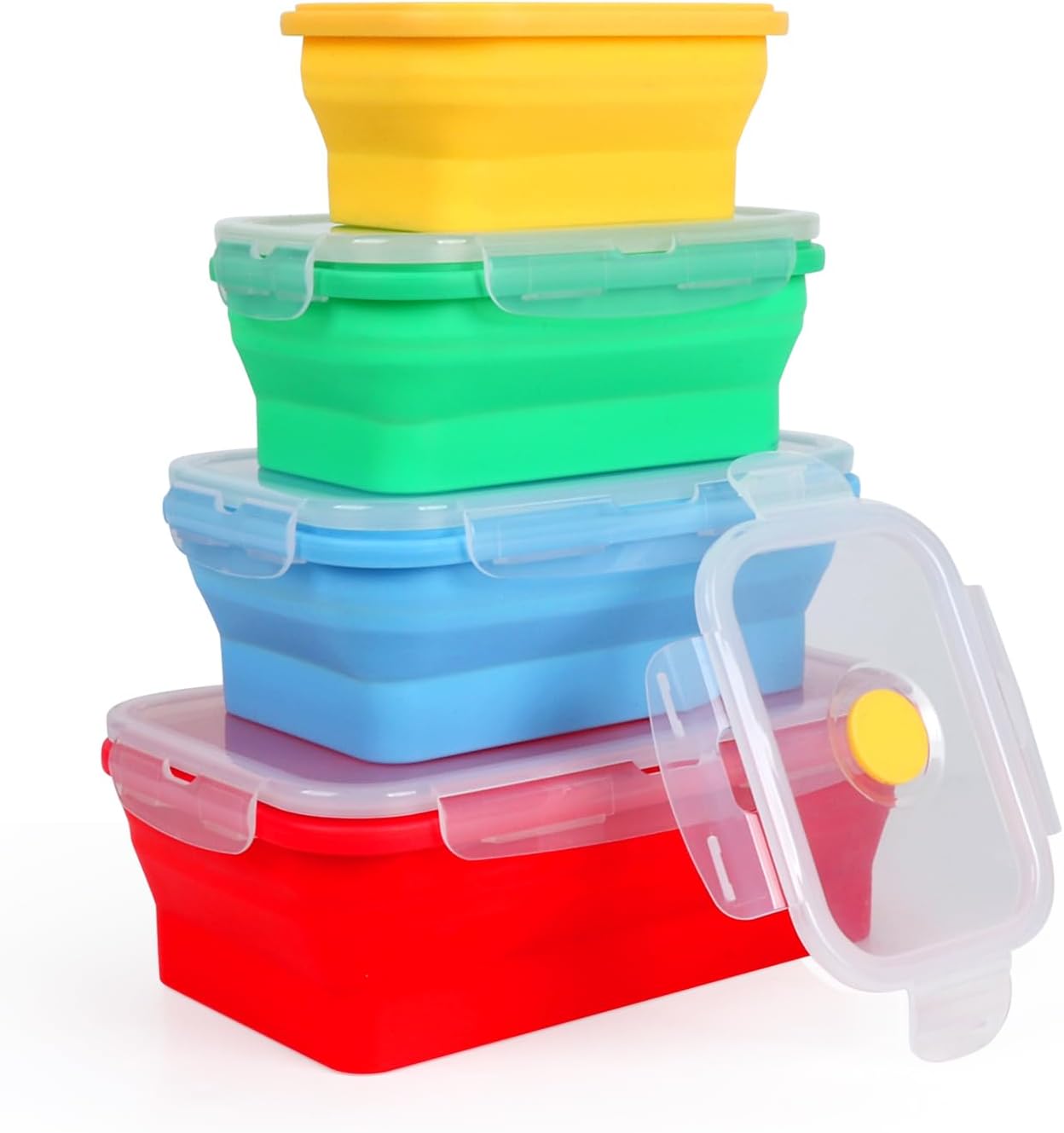 VECH 4-Pack Collapsible Silicone Food Storage Containers