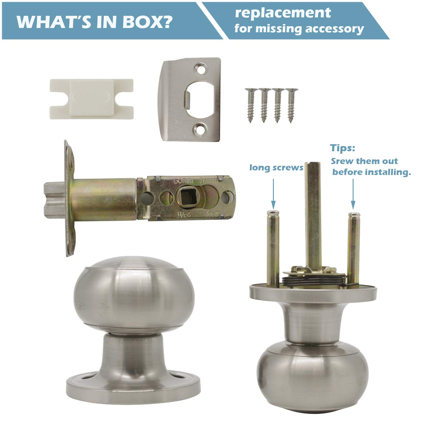 Snapklik.com : Stainless Steel Passage Door Lock Satin Nickle Interior ...
