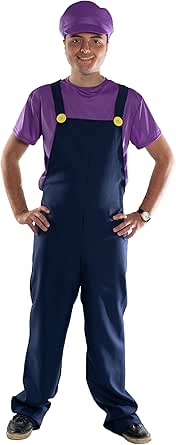 Amazon.com: Evil Purple Plumber Video Game Guy Men's Costume : Clothing ...
