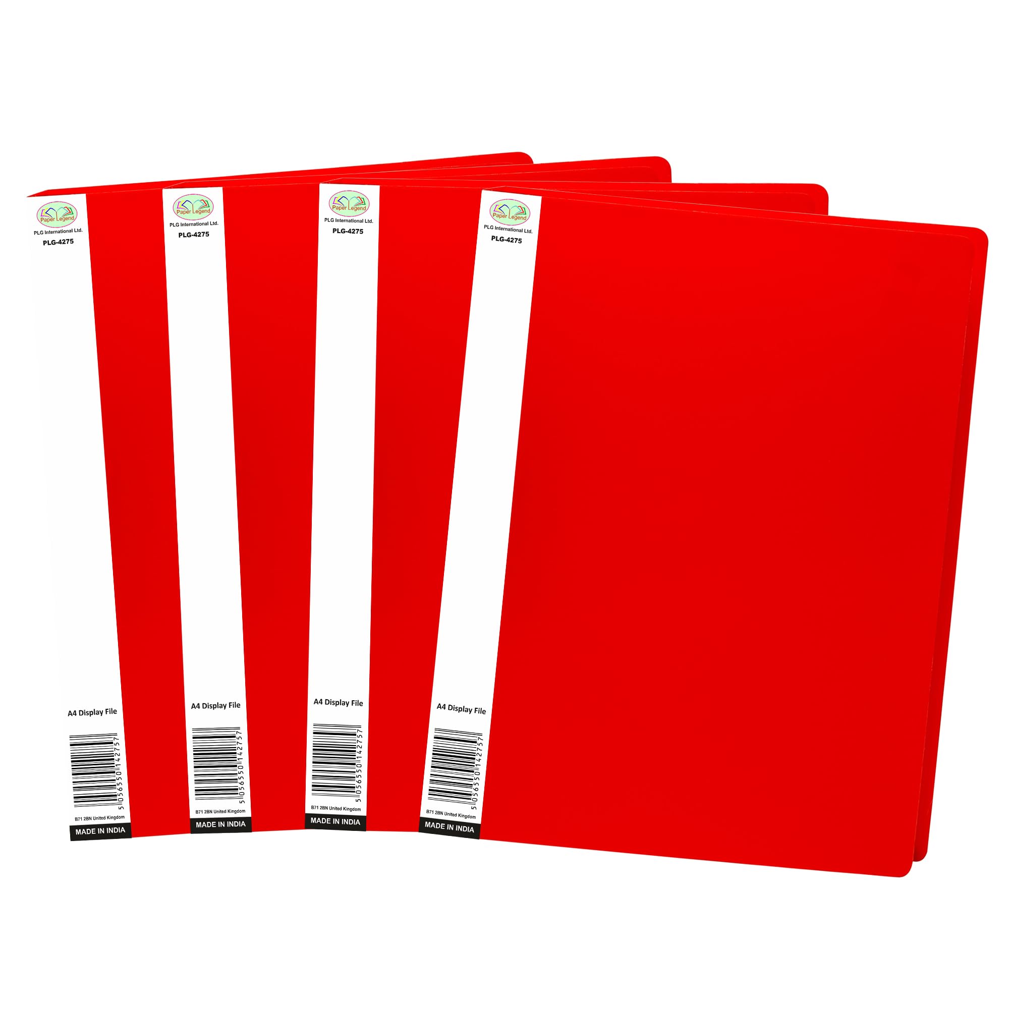 Pack of 4 - A4 Presentation "RED" Display Book with 20 Pockets Project ...