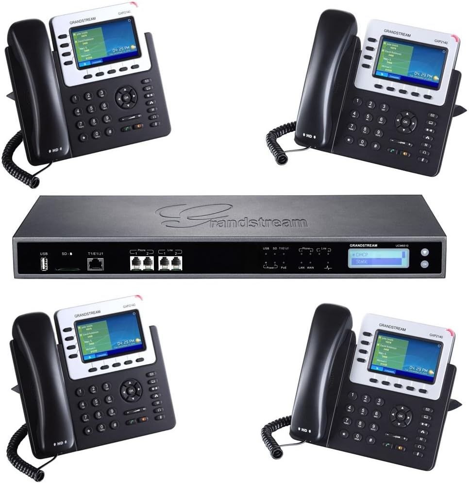 Amazon.com : Grandstream Bundle IP PBX UCM6510 and 4 IP Phones GXP2140 ...
