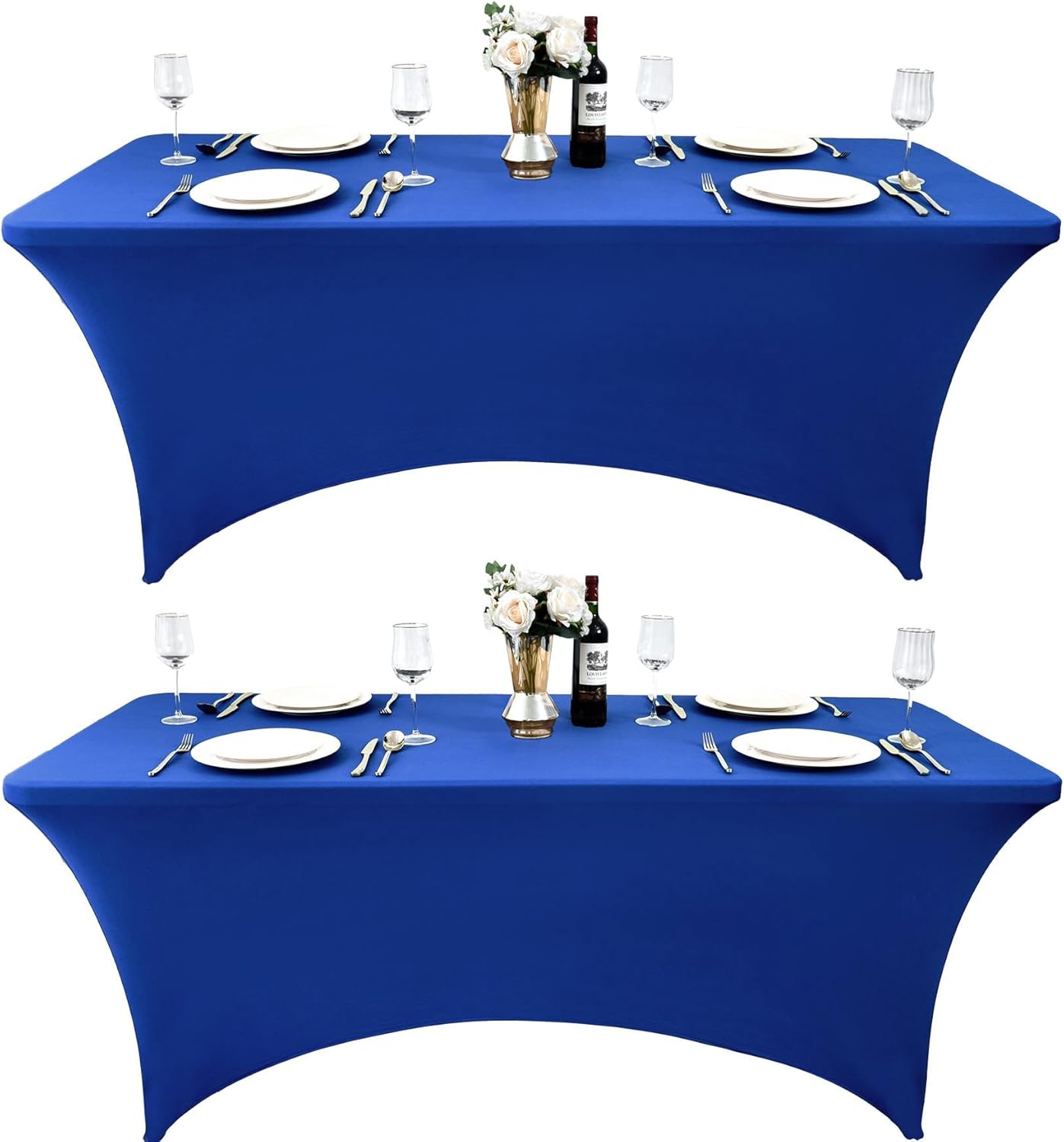 Amazon.com: ZarzaaSik 2-Pack 4ft Spandex Table Covers for Rectangular ...
