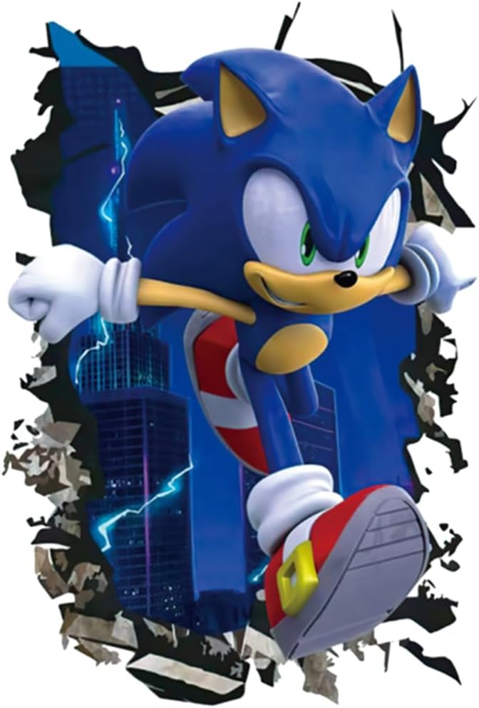 Ksopsdey S-onic Wall Stickers, S-onic Wall Stickers 3D Decals, Cartoon ...