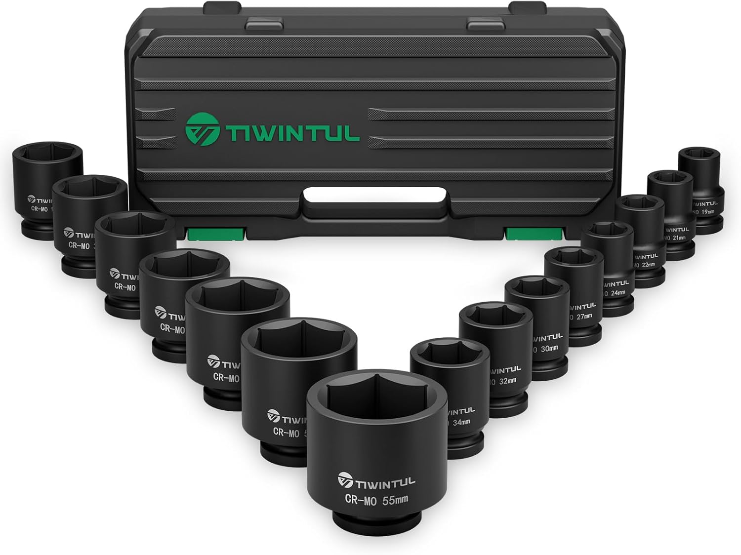 TIWINTUL 3/4 Inch Drive Impact Socket Set, 15 Pieces Heavy Duty 6-Point ...