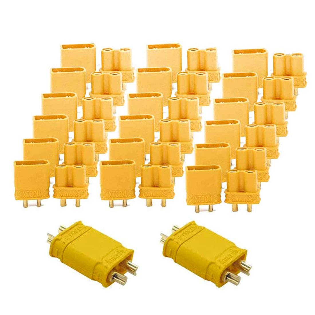 Buy FLY RC 20 Pairs Amass XT30U (XT30 Upgrade) Male Female Bullet ...