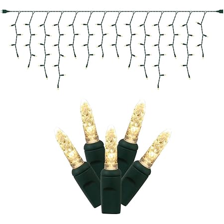 Amazon.com: Vickerman 100 Blue-White Mini Light Icicle Light on White ...