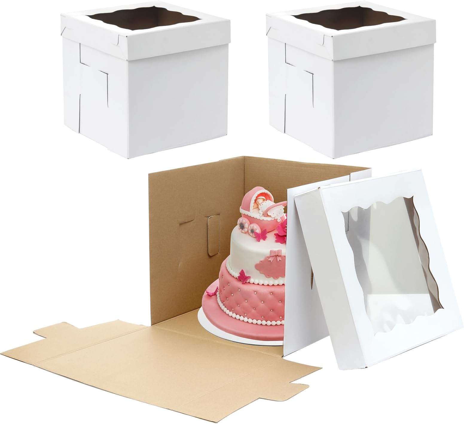 Amazon.com: huspossesser Cake Boxes, 10" x 10" x 10", 3 Pack, Tall Cake ...